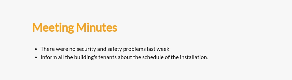 Workplace Safety Meeting Minutes Template - Google Docs, Word, Apple ...