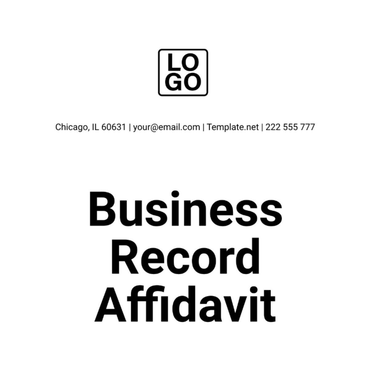 Business Affidavit Template - Edit Online & Download Example | Template.net