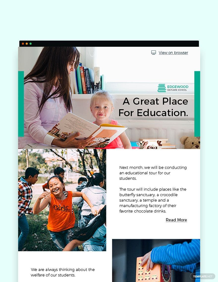 Free Daycare Newsletter Template Download In PSD Outlook HTML5 