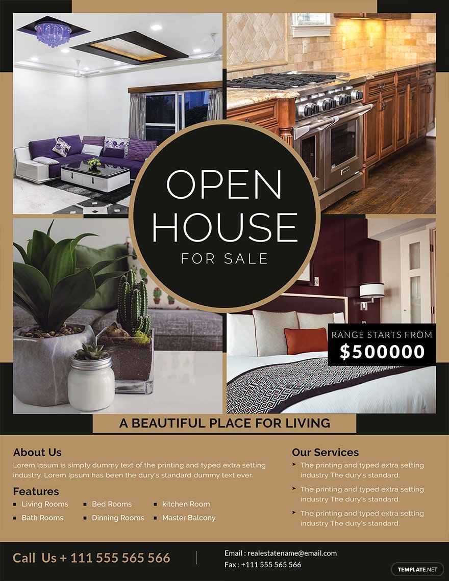 House For Sale Flyer Pages Templates Design Free Download 