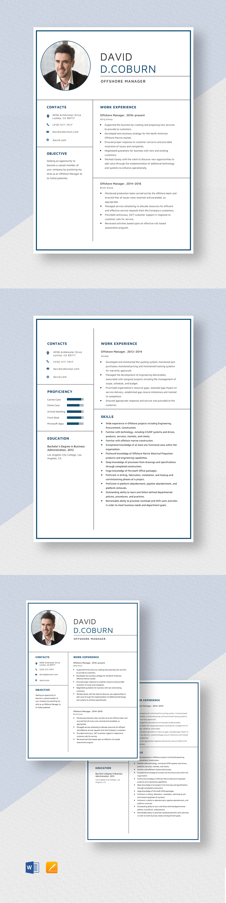 Free Offshore Manager Resume Template - Word, Apple Pages | Template.net