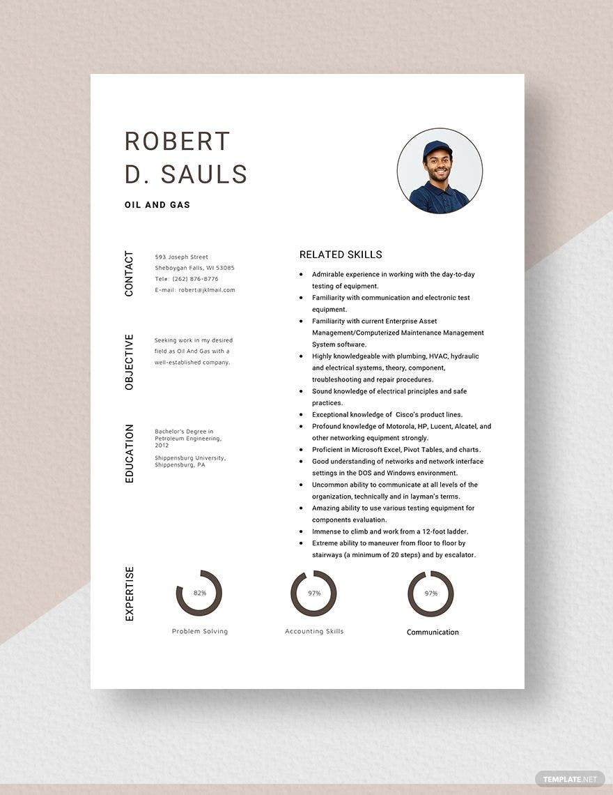 Free Oil And Gas Resume Download In Word Apple Pages Template