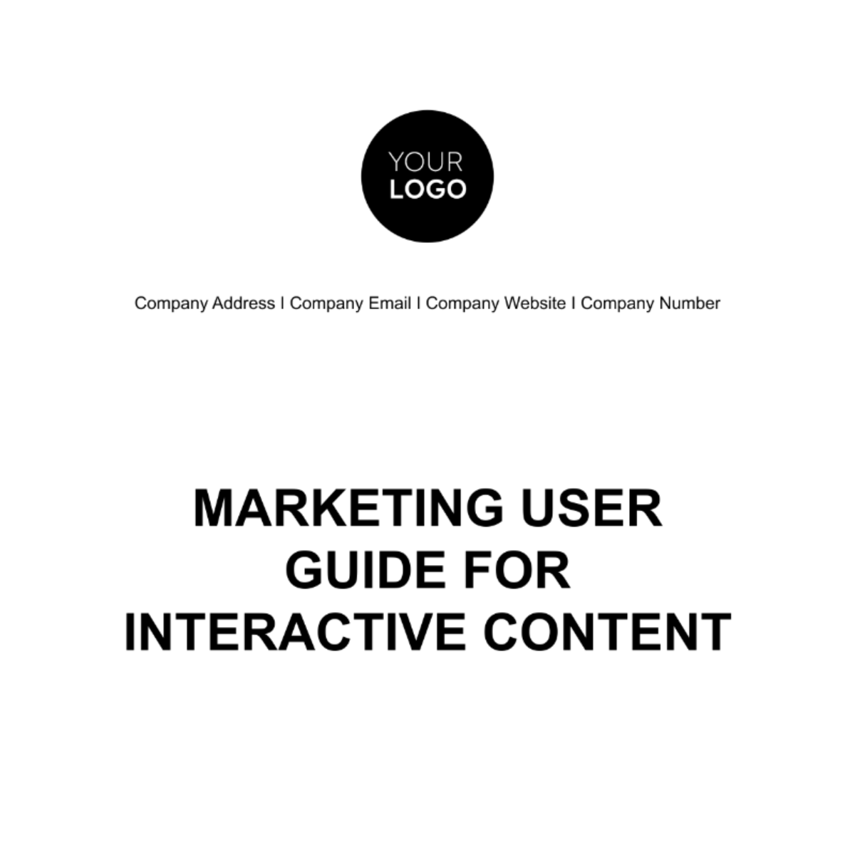 Marketing User Guide for Interactive Content Template - Edit Online ...