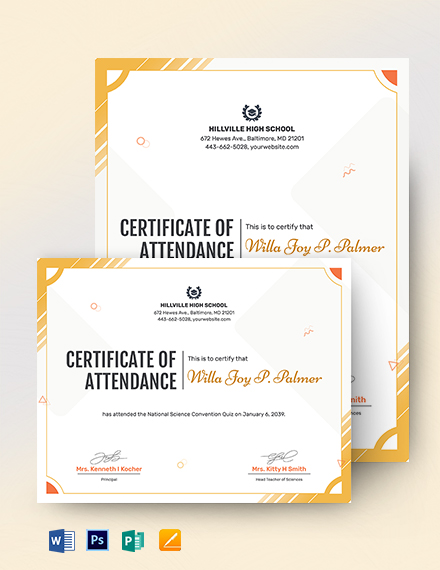 23+ Certificate of Attendance Templates - AI, Word, Pages, PSD ...