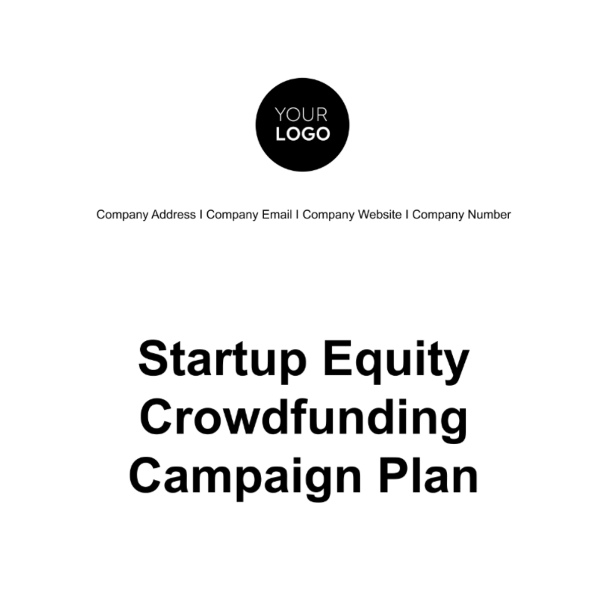 Startup Equity Crowdfunding Campaign Plan Template - Edit Online ...