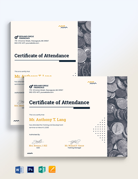 28+ Attendance Certificate Templates - Docs, PDF, PSD
