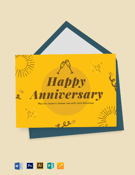 FREE Anniversary Card Word Template Download Template