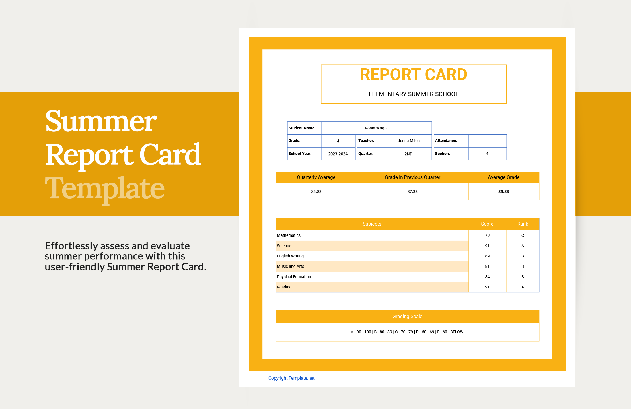 Homeschool Middle School Report Card Template - Edit Online & Download ...