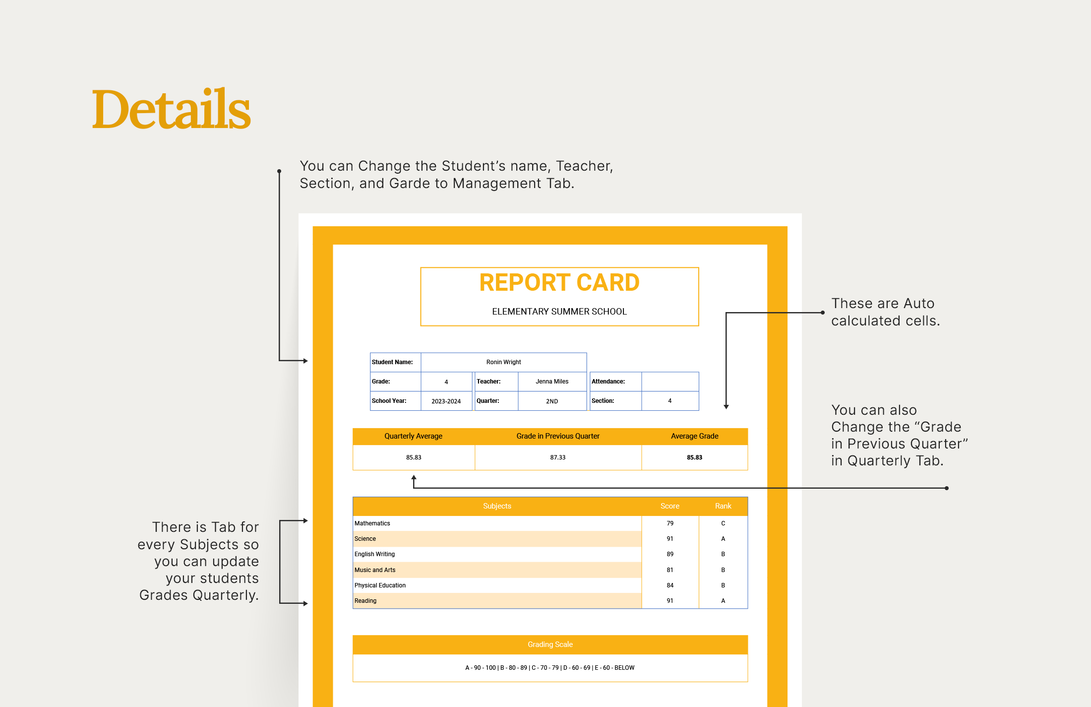 Free Summer Report Card Template - Download in Word, PDF, Illustrator ...