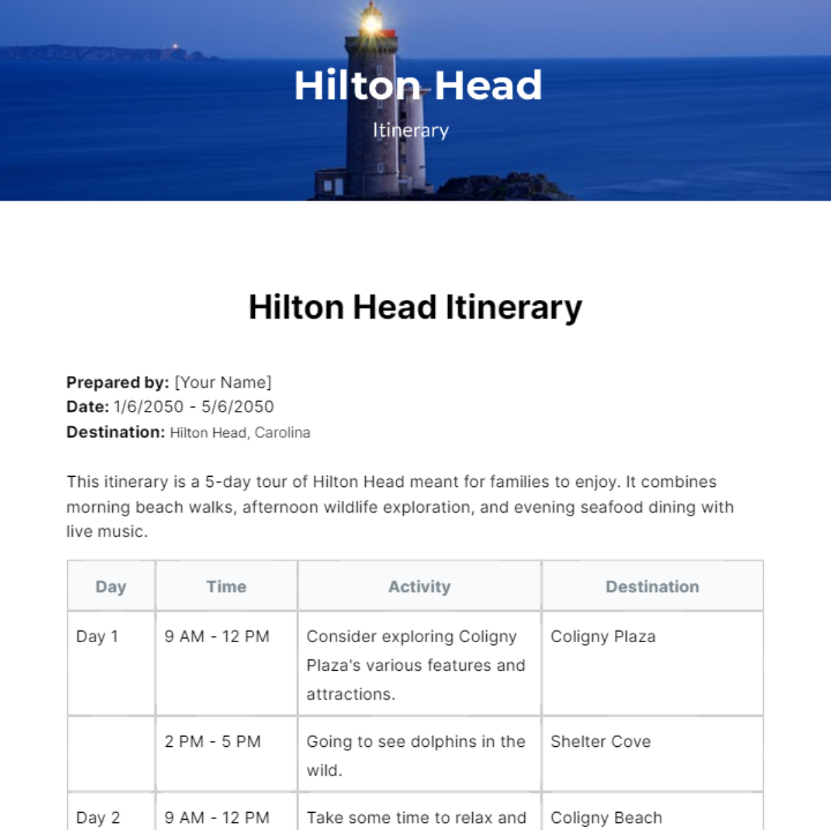 Switzerland Travel Itinerary Template - Edit Online & Download Example ...