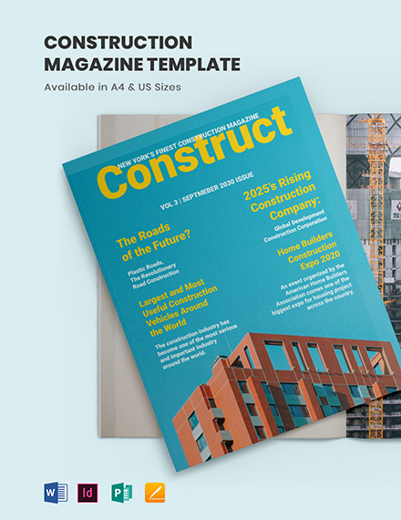 Construction News Magazine Template - Indesign | Word