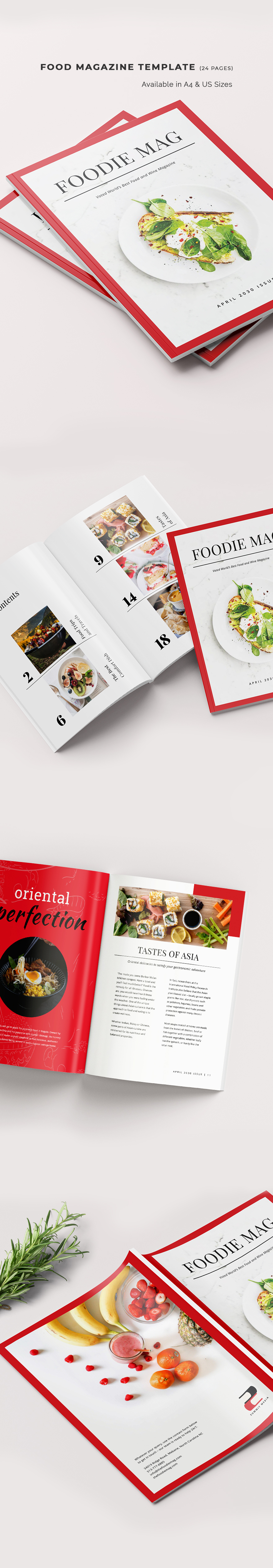 Food Magazine Cover Template - Illustrator, InDesign, Word, Apple Pages ...