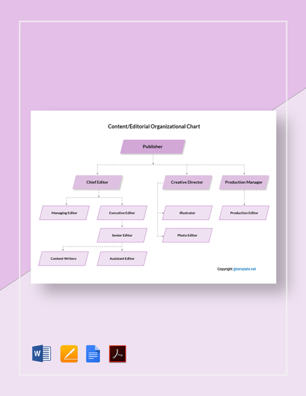 Content/Editorial Newspaper Organizational Chart Template - PDF | Word ...