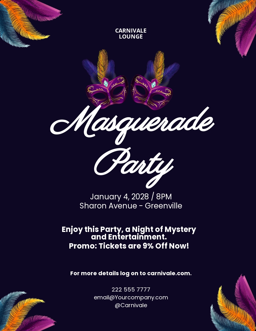 Free Masquerade Carnival Flyer Template