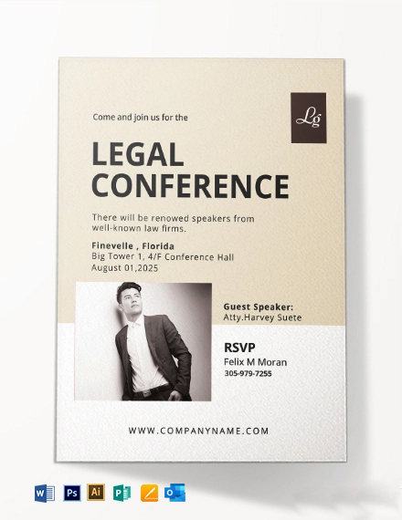 Conference Invitation Sample Template - Illustrator, Word, Outlook ...