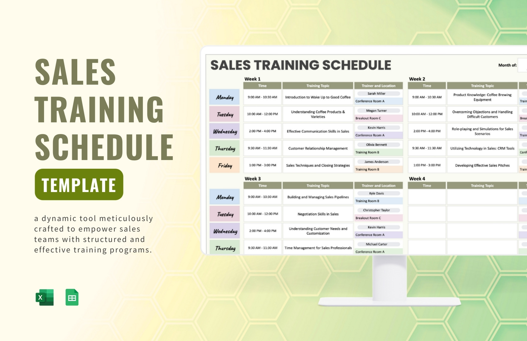 How To Create A Training Schedule In Excel Infoupdate