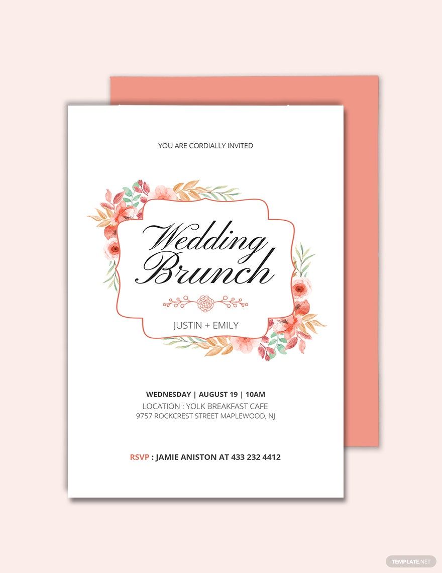 Free Wedding Brunch Invitation Template Download In Word Illustrator 