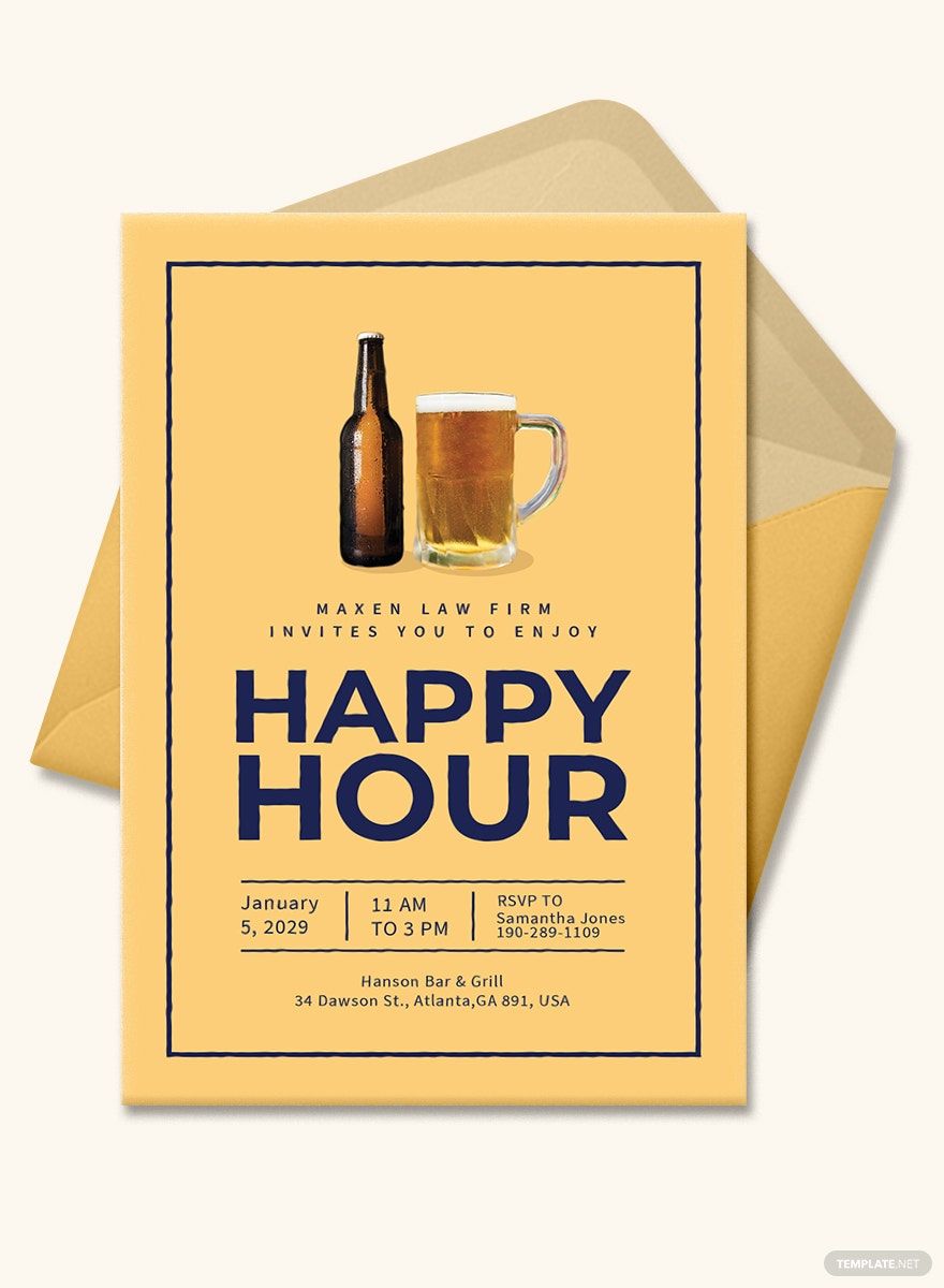 Happy Hour Invitation Templates Design Free Download Template