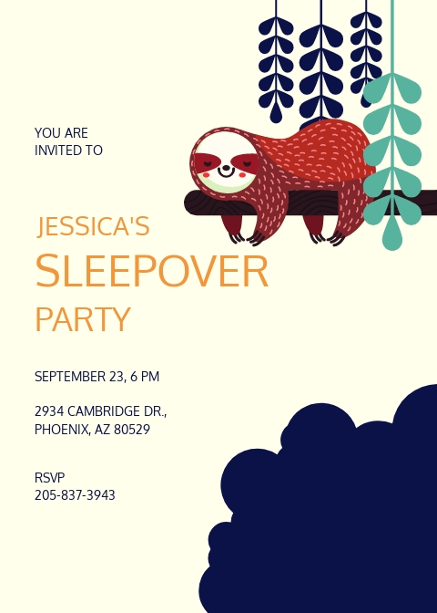 Sleepover Party Invitation Template