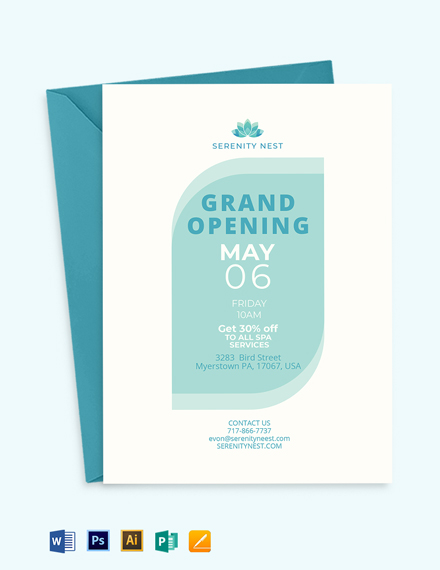Free Grand Opening Invitation Card Template - Download in Word ...