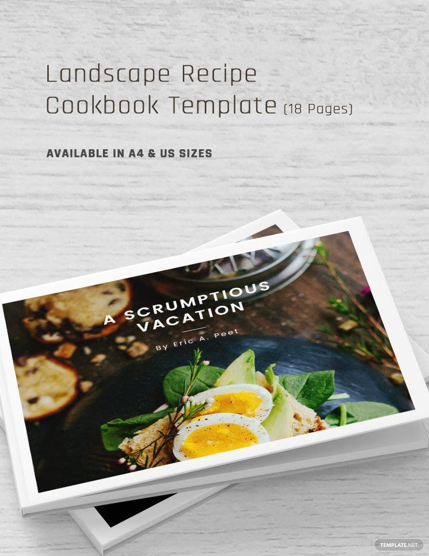Landscape Recipe Cookbook Template Download In Word Apple Pages 