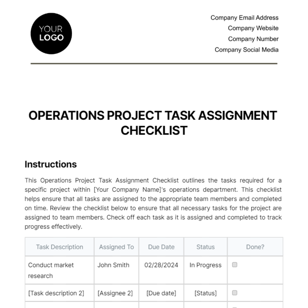 Operations Customer Complaint Resolution Checklist Template - Edit ...
