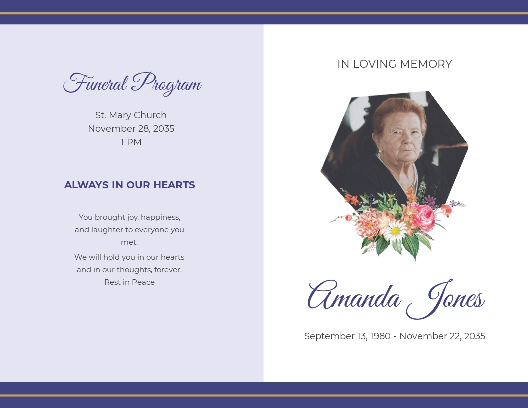 Free Catholic Floral Bi-Fold Brochure Template