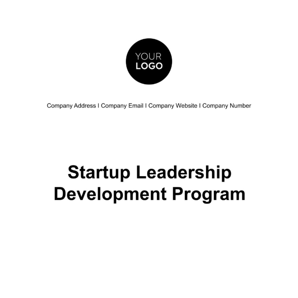 Startup Leadership Development Program Template - Edit Online ...