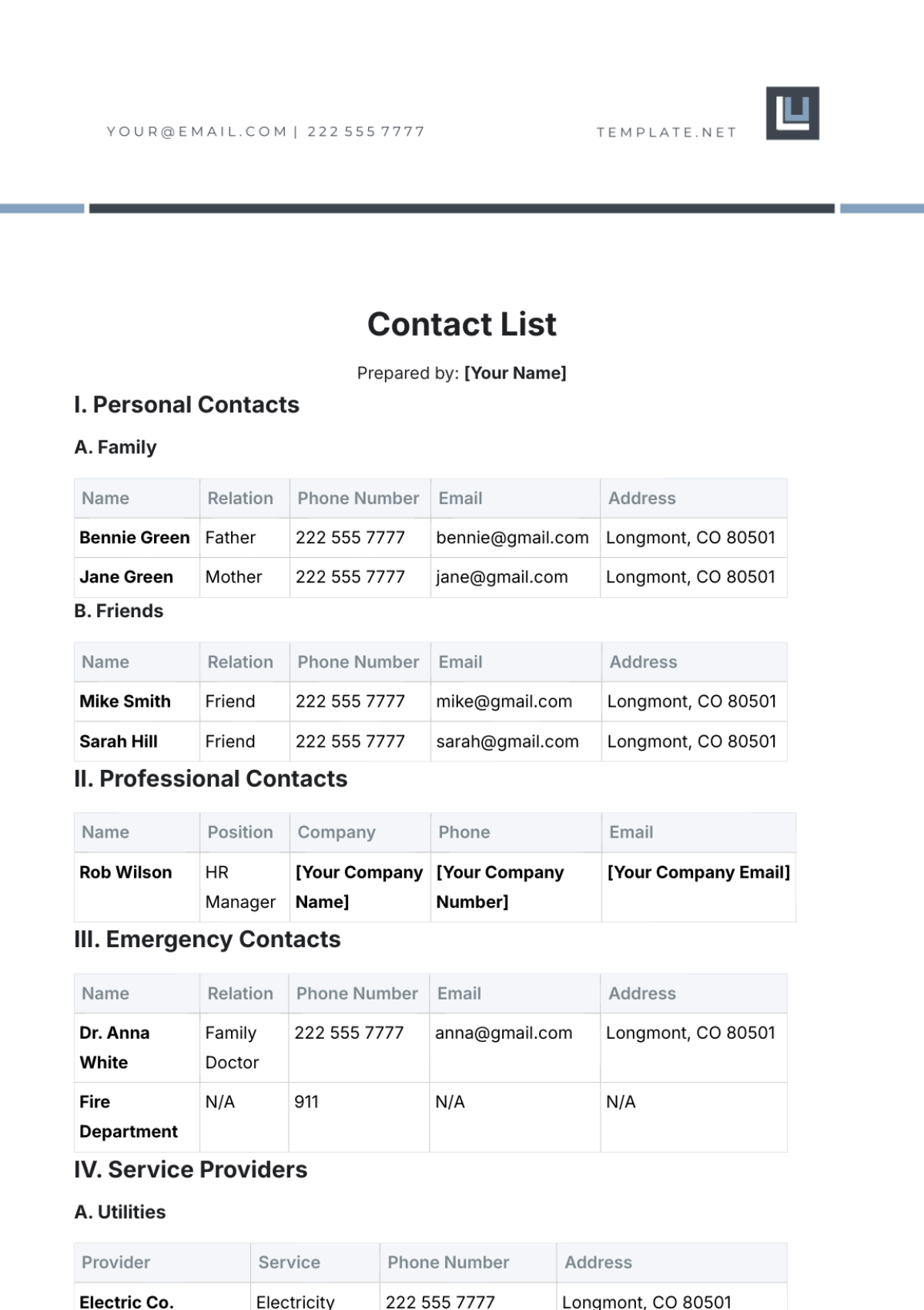 Free Workplace Emergency Contact List Template To Edit Online Free Workplace Emergency Contact List Template To Edit Online