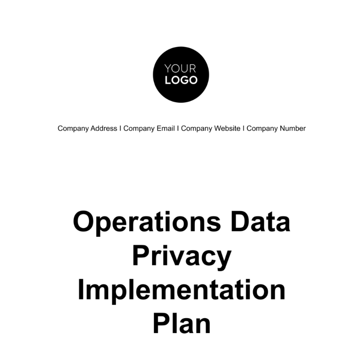 Operations Data Privacy Implementation Plan Template | Template.net