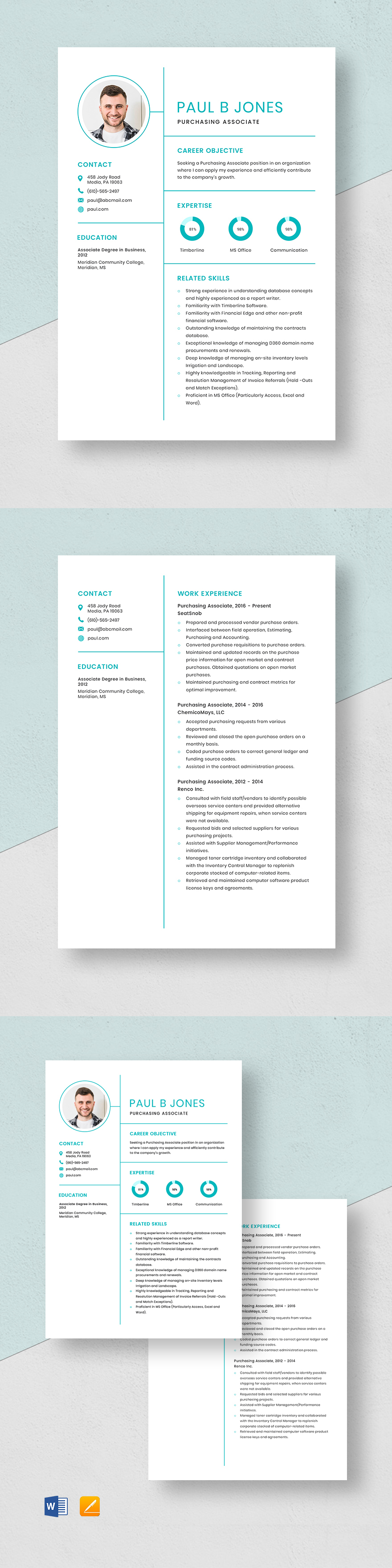 Free Purchasing Associate Resume Template - Word, Apple Pages ...