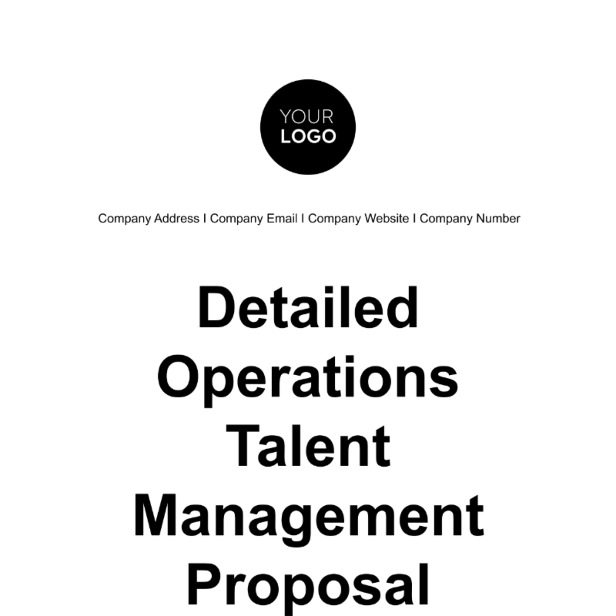 Detailed Operations Talent Management Proposal Template - Edit Online & Download Example ...