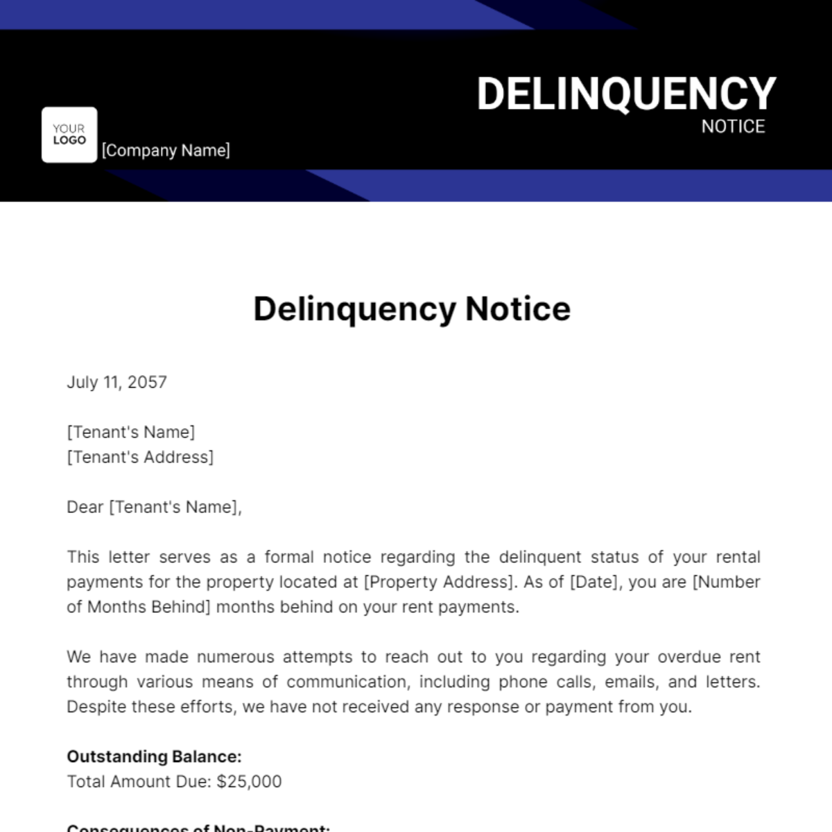Free Delinquency Notice Template To Edit Online Free Delinquency Notice Template To Edit Online