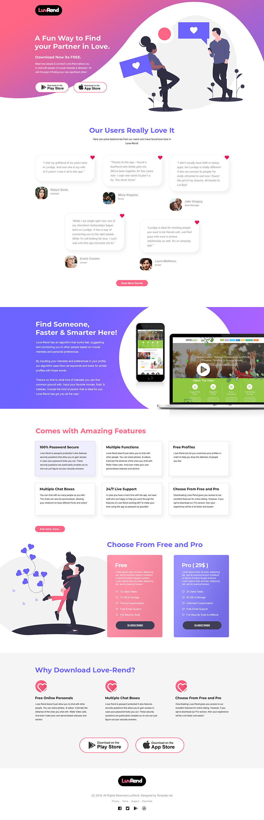 Free Social App Landing Page Template - HTML5, PSD | Template.net
