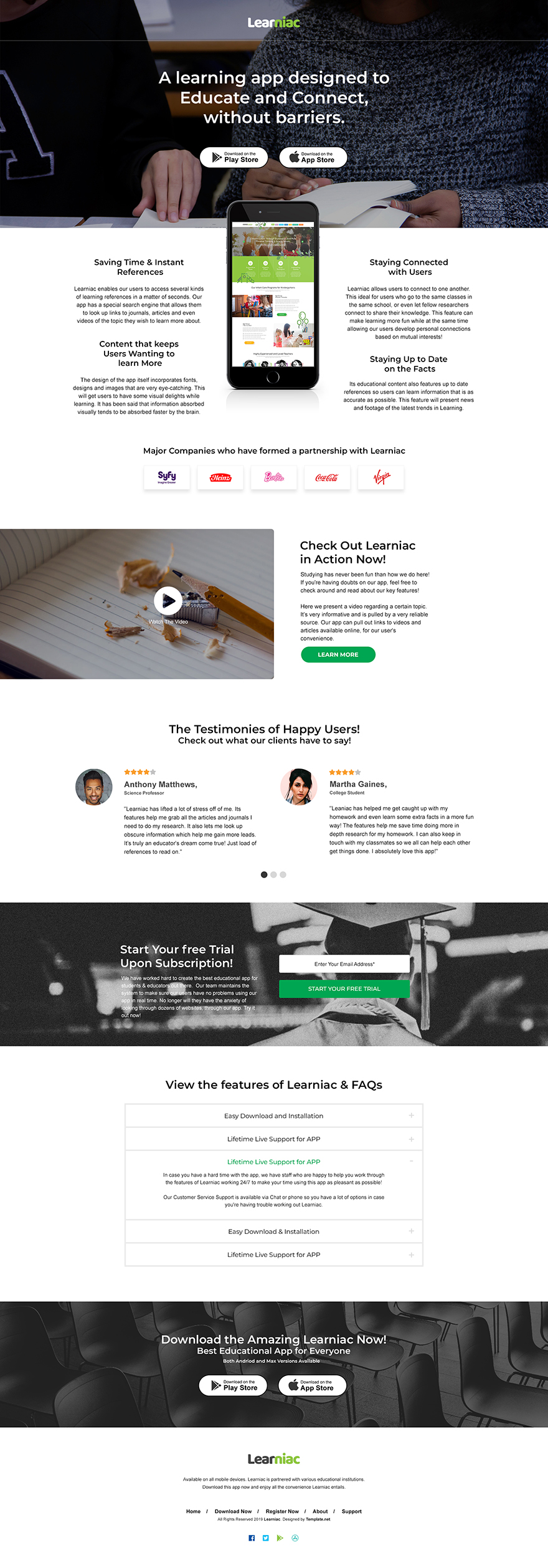 Free Social App Landing Page Template - HTML5, PSD | Template.net