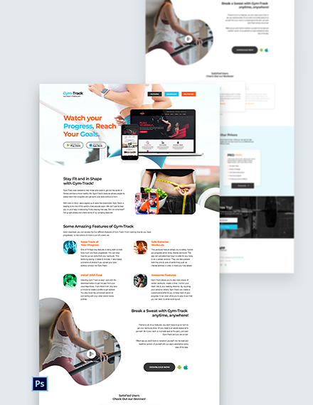 Free Social App Landing Page Template - HTML5, PSD | Template.net