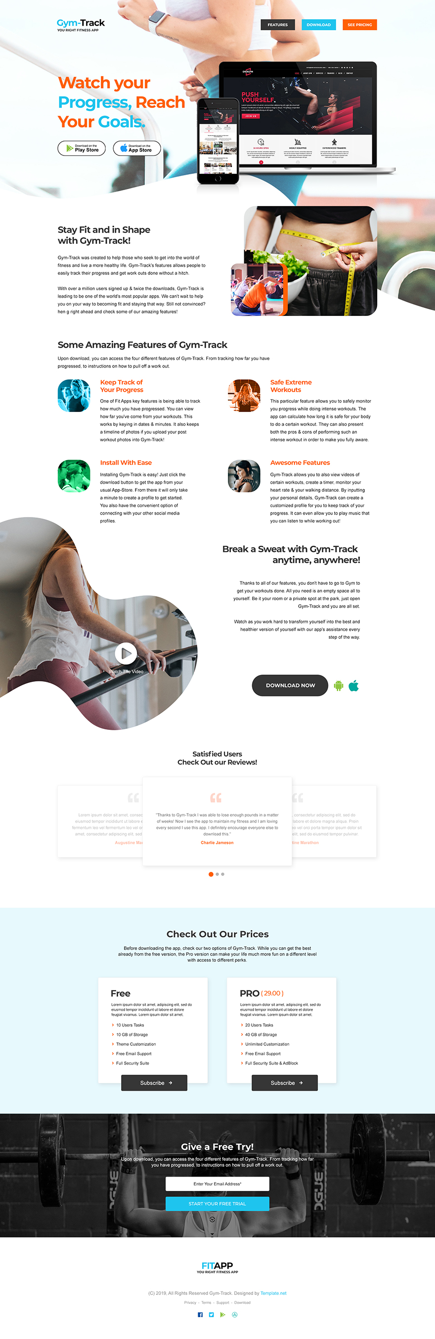 Free Social App Landing Page Template - HTML5, PSD | Template.net