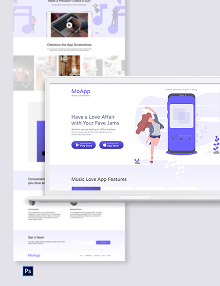 Web & Mobile App Development Services PSD Landing Page Template ...