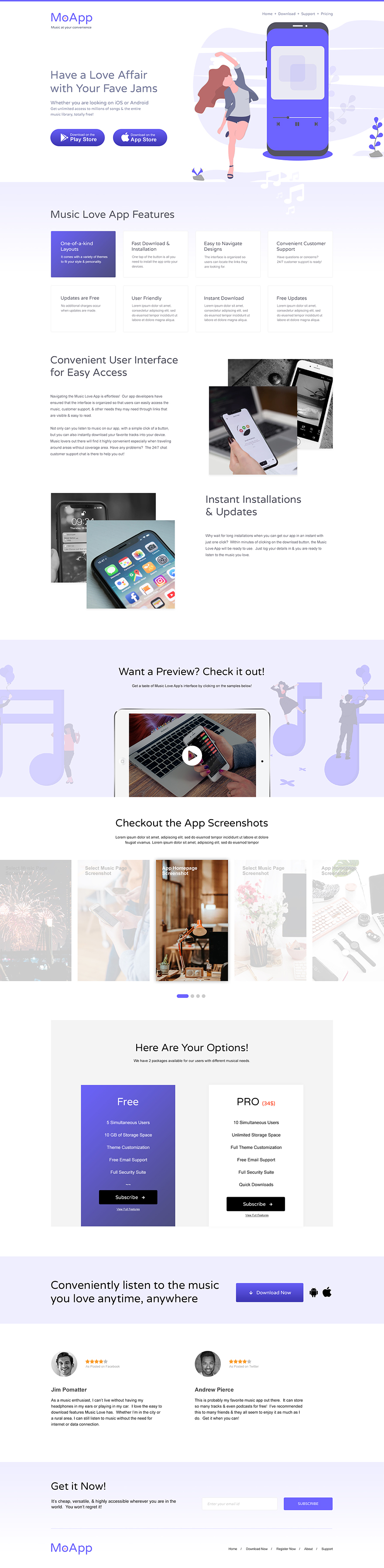 Free Social App Landing Page Template - HTML5, PSD | Template.net