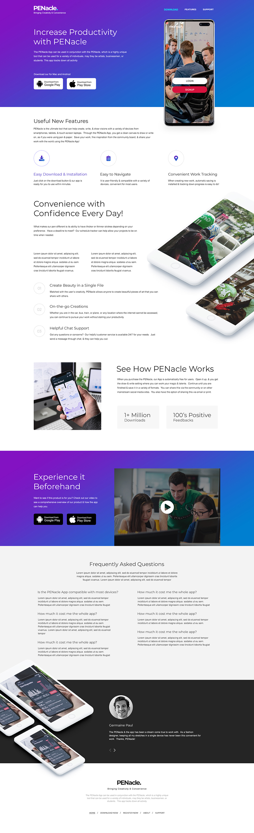 Free Social App Landing Page Template - HTML5, PSD | Template.net
