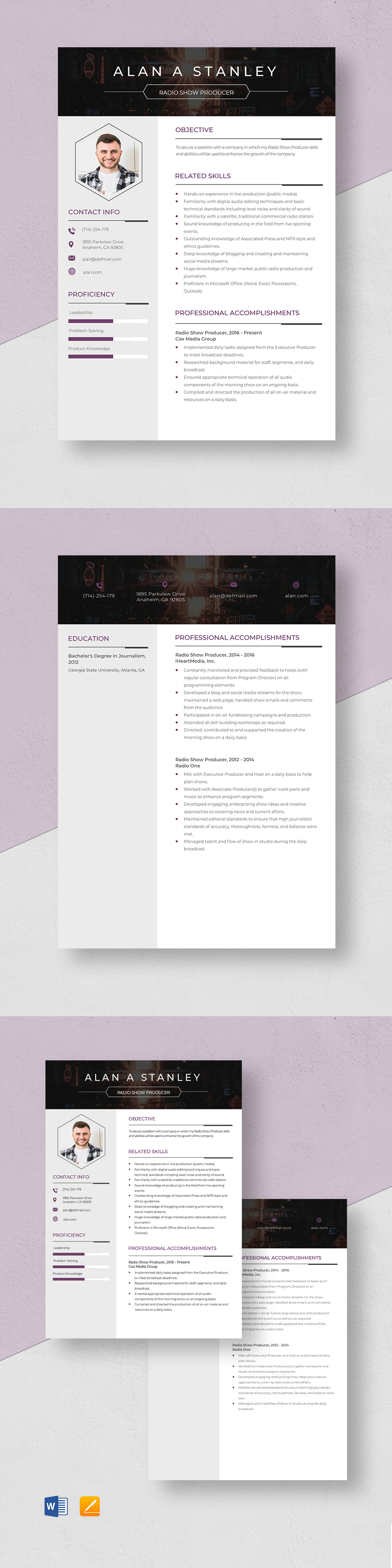Free Radio Show Producer Resume Template - Word, Apple Pages | Template.net