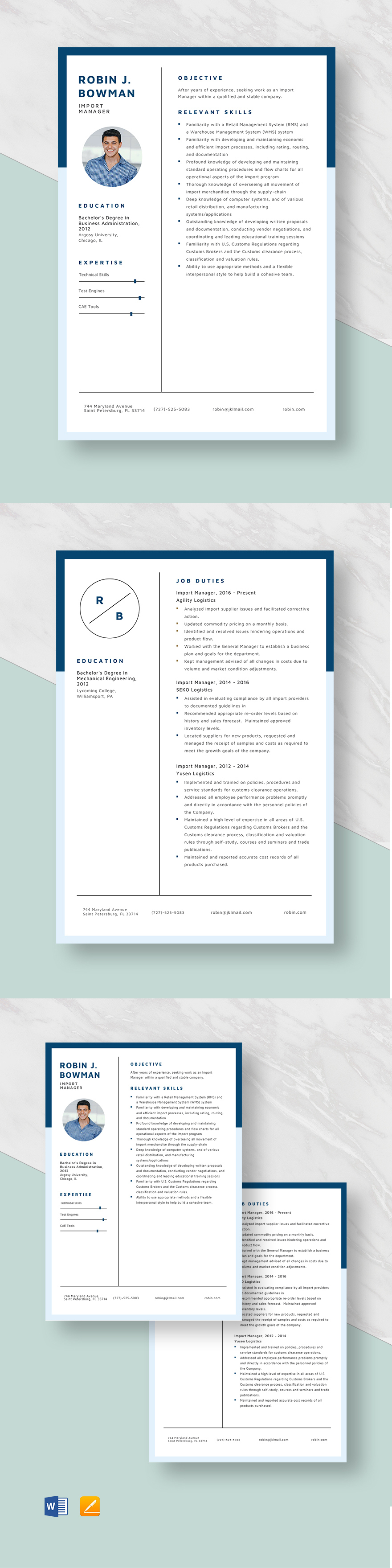 Free Import Manager Resume Template - Word, Apple Pages | Template.net