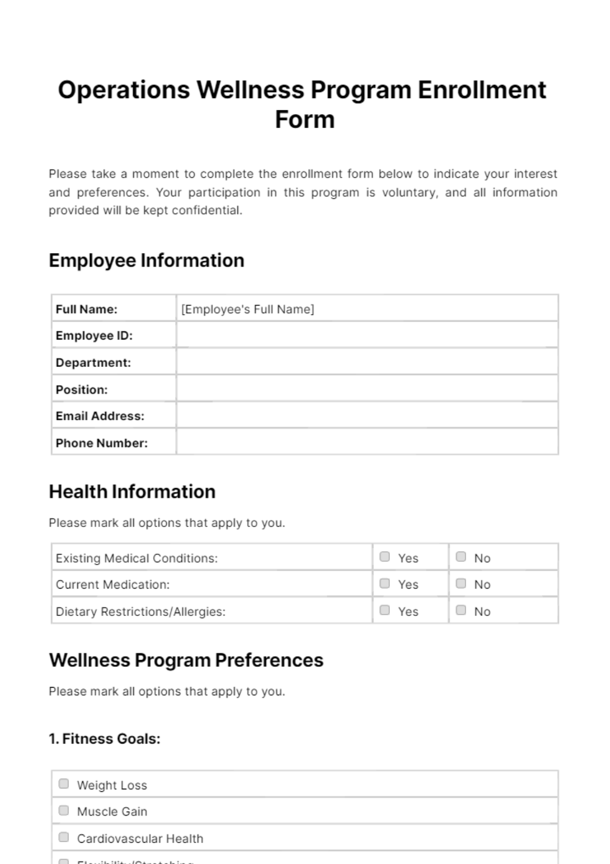 Free Workout Program Templates Editable And Printable
