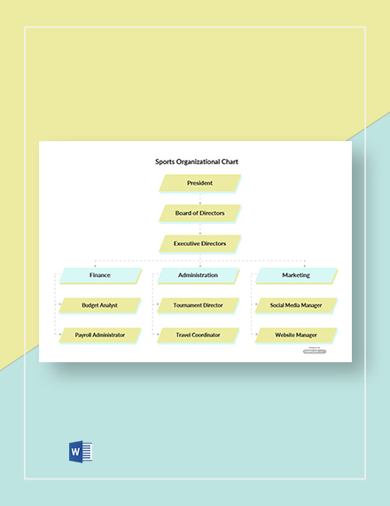 Free Sample Sports Organizational Chart Template - Word | Template.net