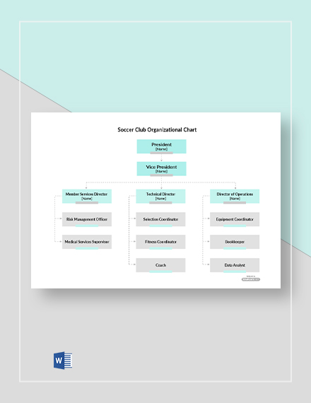 Free Soccer Club Organizational Chart Template - Word | Template.net