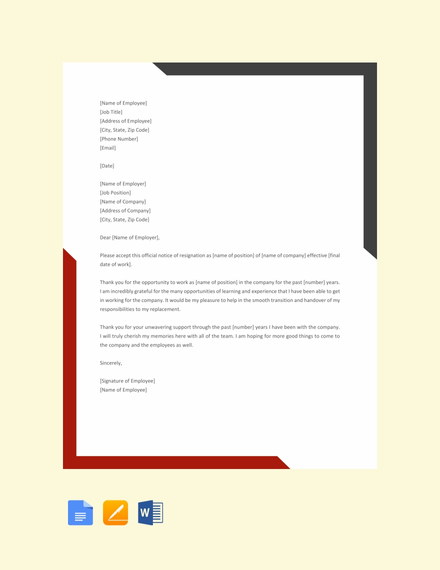 FREE Sample Exit Letter Template Word Google Docs Apple Pages 