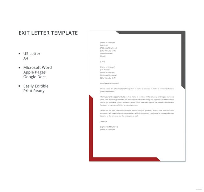 Exit Memo Template