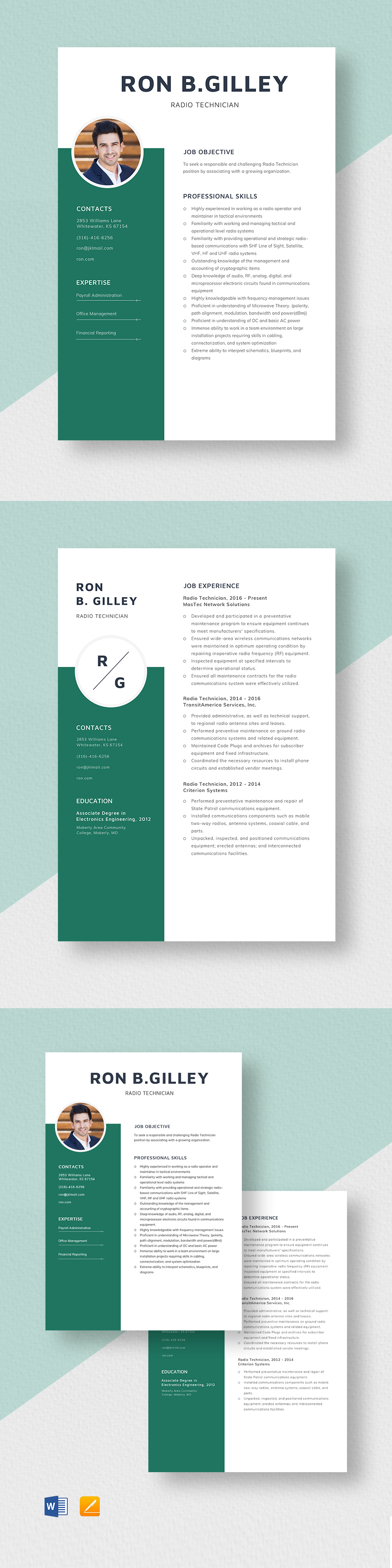 Free Radio Technician Resume Template - Word, Apple Pages | Template.net