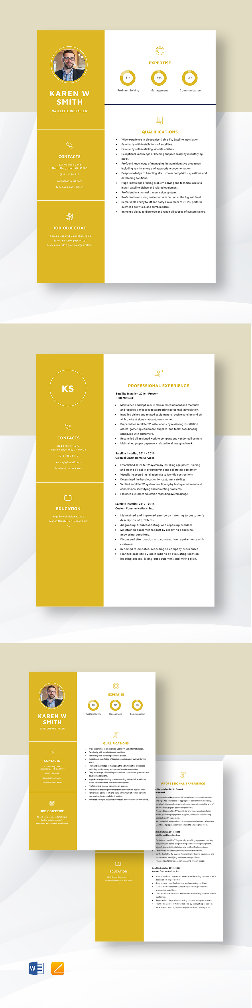 Free Satellite Engineer Resume Template - Word, Apple Pages | Template.net