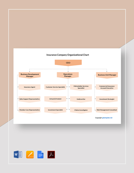 Insurance Agency Organizational Chart Template - Word | Apple Pages ...